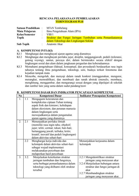 Rpp AKAR Kelas 4 SD oleh : gino | DOCX