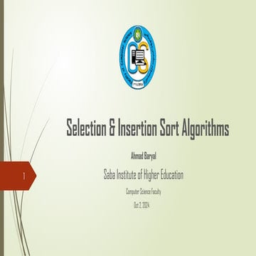 Selection Sort And Insertion Sorts Algorithms Ppt 1550