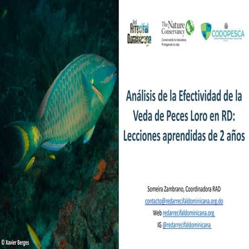 Análisis de la efectividad de a veda de peces loro en RD: Lecciones ...
