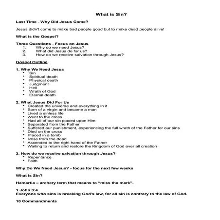 03. What is Sin? Notes | PDF