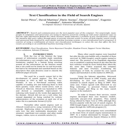 Text Classification in the Field of Search Engines | PDF