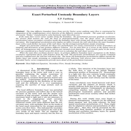 Exact Perturbed Unsteady Boundary Layers Pdf
