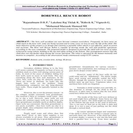 BOREWELL RESCUE ROBOT | PDF