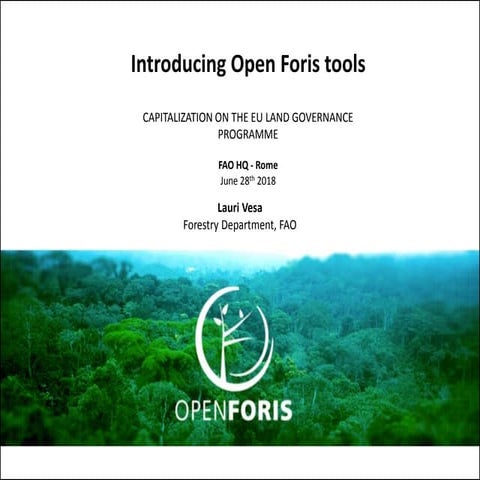 Introducing Open Foris tools | PDF