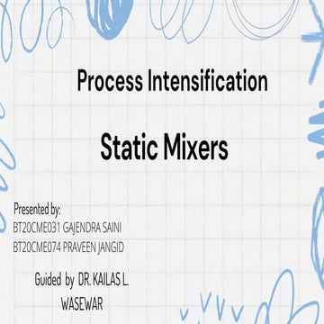Static mixer as process intensification in photo catalysis | PPTX
