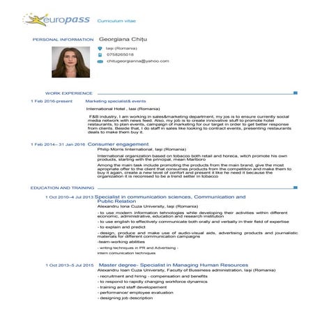 cv georgiana chitu eng | PDF
