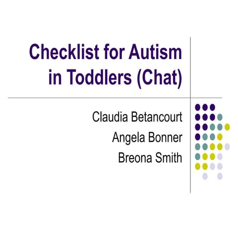 Checklist for Autism in Toddlers (Chat) | PPT