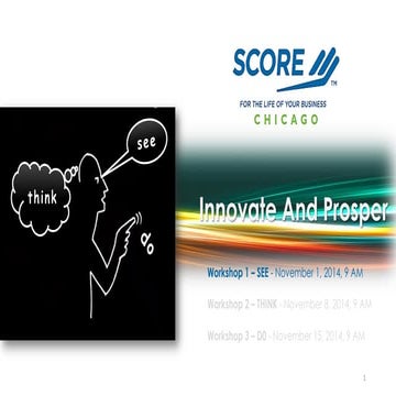 SCORE Innovation Workshop 1 Presentation 11-1-2014 | PPT