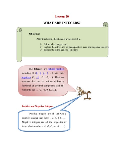 Introduction to integers | PPT