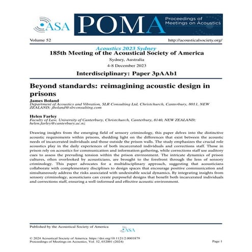 Beyond standards: reimagining acoustic design in prisons | PDF