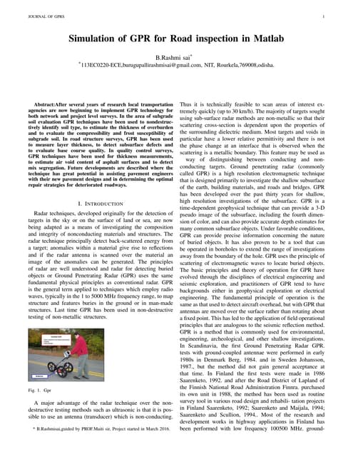 GROUND PENETRATING RADAR(GPR) ppt | PPT