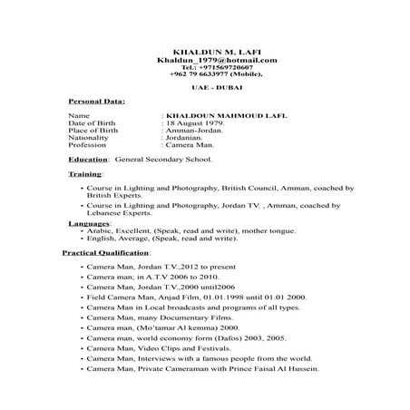 Ben's Latest CV 2016 | DOC
