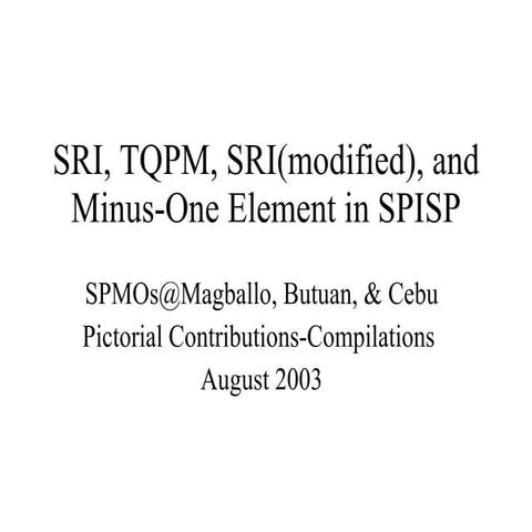 0329 SRI, TQPM, SRI(modified), and Minus-One Element in SPISP | PPT