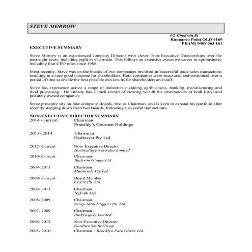 CV 2014 Steve Morrow | DOC