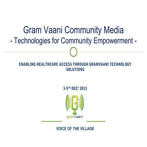 Gram vaani introduction may 2013 | PPTX