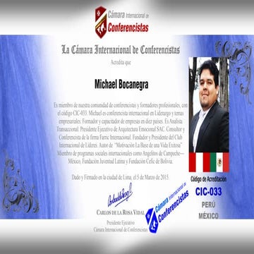 Michael Bocanegra - Miembro de la Cámara Internacional de ...