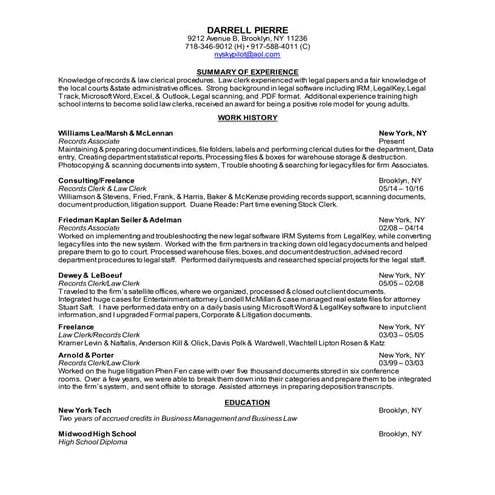 Resume Darrell Pierre 2017 | DOCX