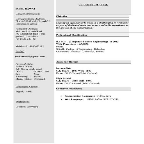 sunil_cv | DOCX