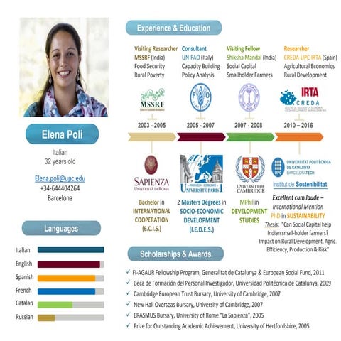 Curriculum Vitae Elena Poli | PDF | Agriculture | Industries