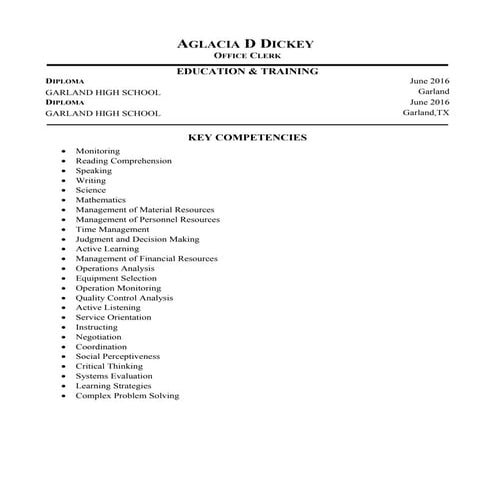 Aglacia Dickey presentations