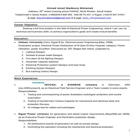 Ahmad Ismail Resume jan2015 | DOC