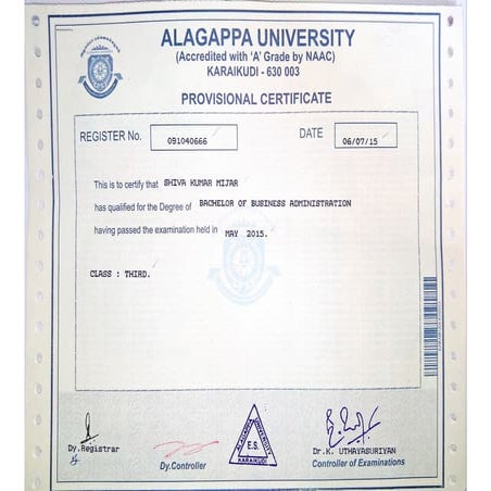 Provision Certificate | PPT