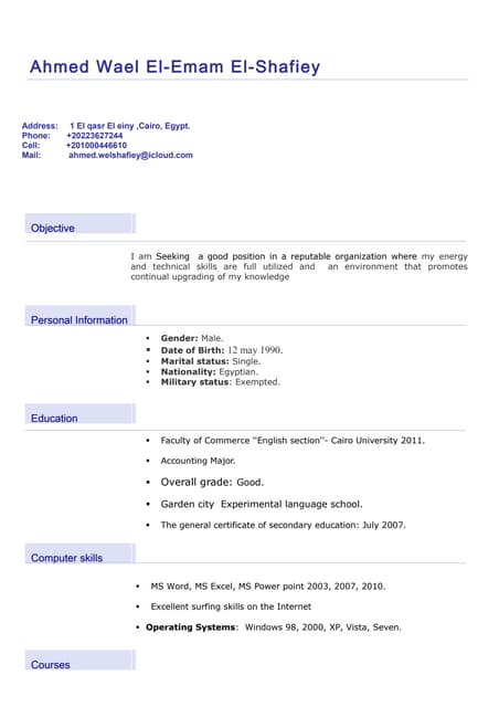 Ghada CV | DOCX | Business | Business and Finance