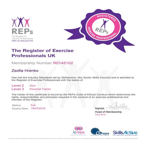 REPs_Certificate | PDF