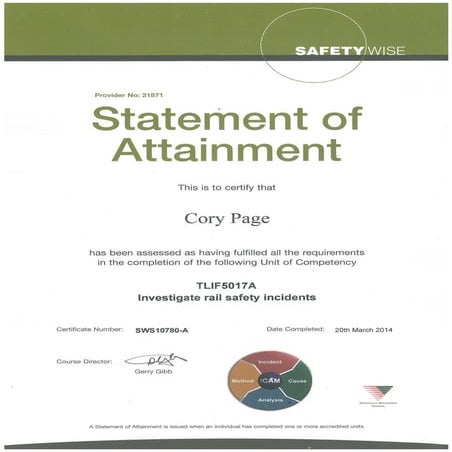 ICAM Statement of Attainment | PDF