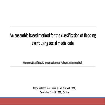 Ensemble Based Method For The Classification Of Flooding Event Using