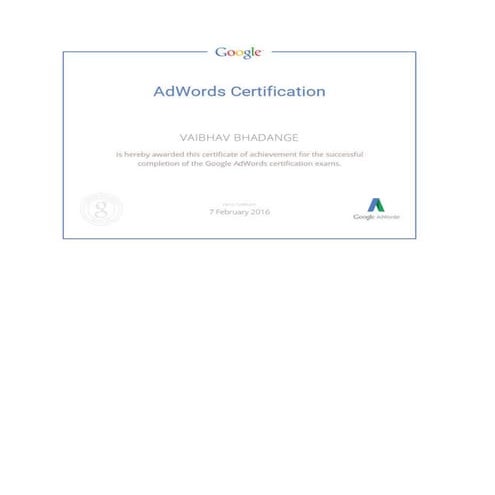 Google Certification | DOCX