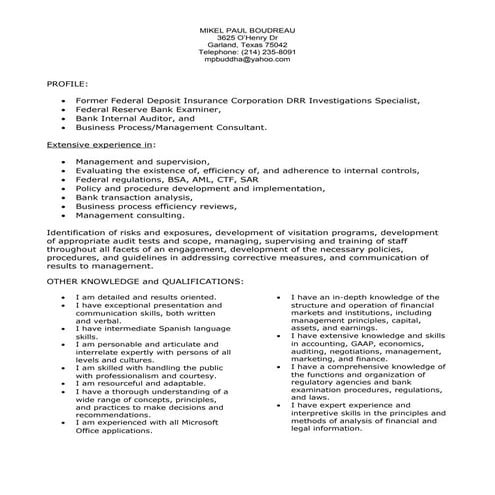 Sheila updated Resume with Discover and BOA5 | DOCX