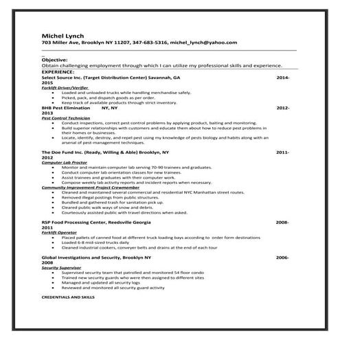 Charles Washington III Official Resume | DOC