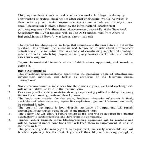 Quarry business Plan | DOCX