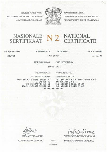 N3 National Certificate | PDF