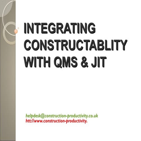039 Integrating Constructability | PPT