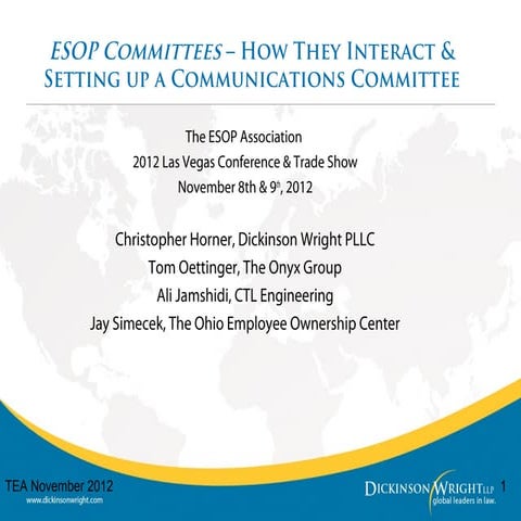 ESOP Committees How They Interact And Setting Up a Communications ...
