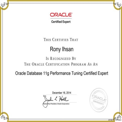 Oracle Database 11g - Performance Tunning Certified Expert | PPT