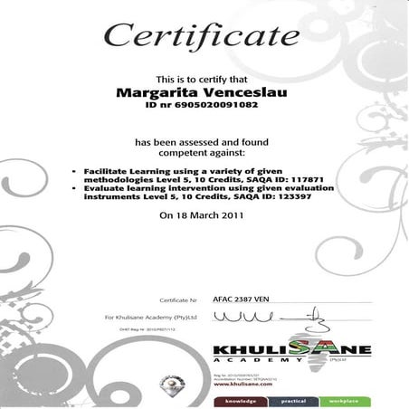 Facilitator Certificate | PDF