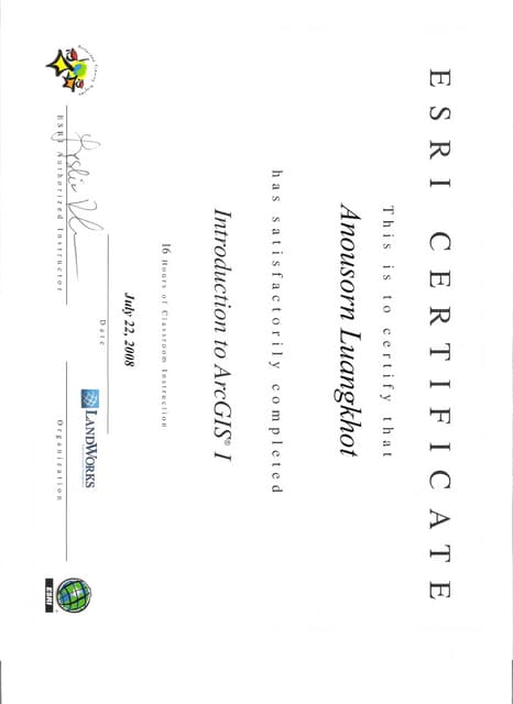 ArcGIS I Introduction to GIS Certificate 07-31-2015 | PDF