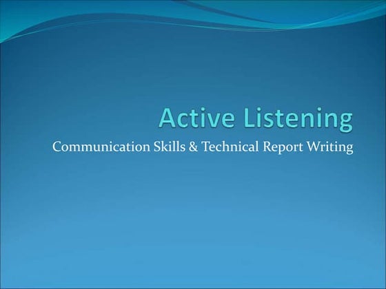 Effective listening | PPTX
