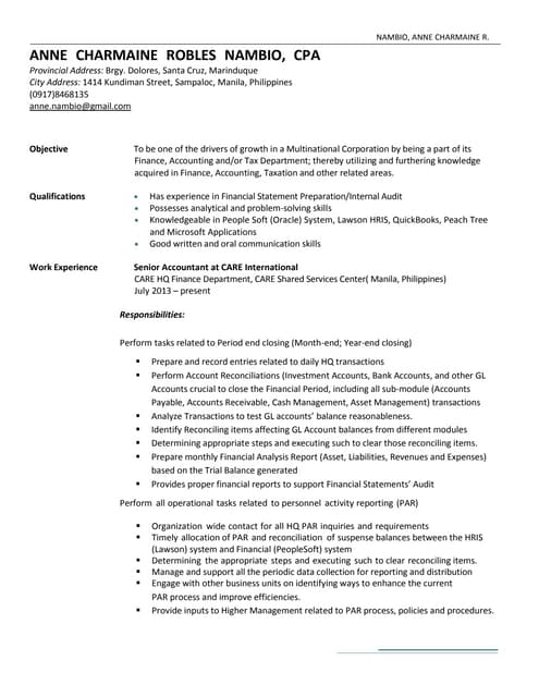 CV Anne Price R1 | PDF | Business Accounting & Finance | Business