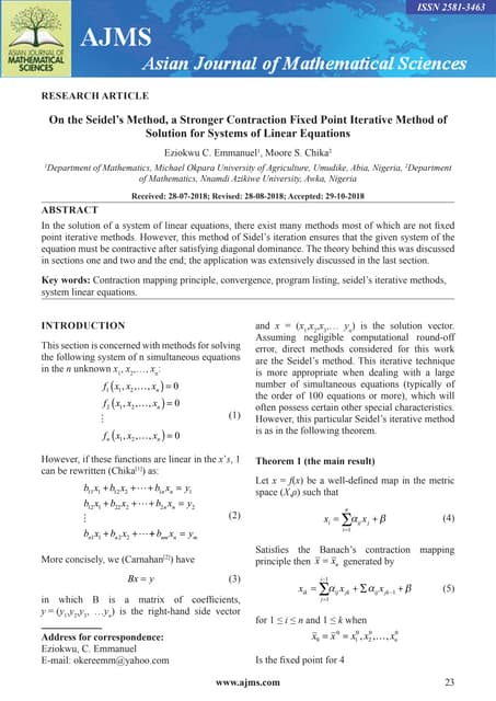 Numerical Methods Iterative Methodsindirect Method 8637