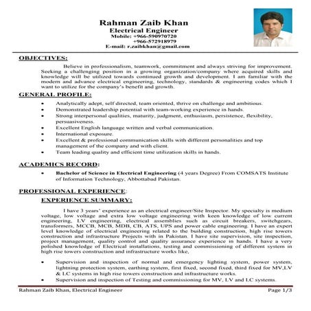 Rahman Zaib Khan CV | PDF | Civil Engineering Industry | Industries