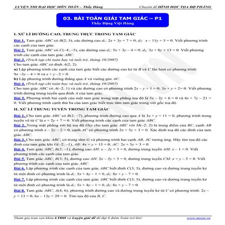 03 bai toan giai tam giac p1 | PDF