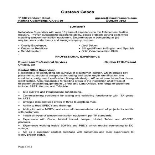Gustavo Gasca's Resume | PDF