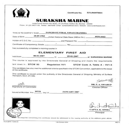 OFFSHORE TRAINING CERTIFICATES | PDF