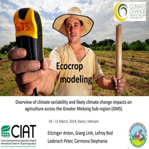 Workshop crop suitability modeling GMS | PPTX