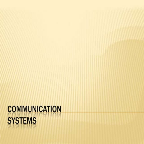 Communication Systems | PPTX