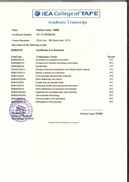 Cert III | PDF